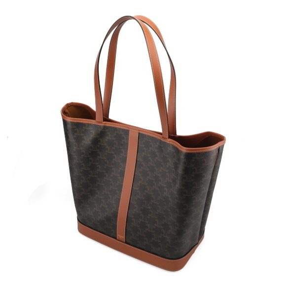 Celine | Bags | Celine Tan Canvas Cabas Medium Leather Triomphe | Poshmark